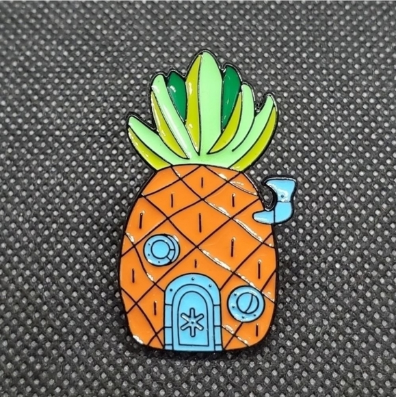 Jewelry | Sponge Bob Square Pants Pineapple House Enamel Pin | Poshmark